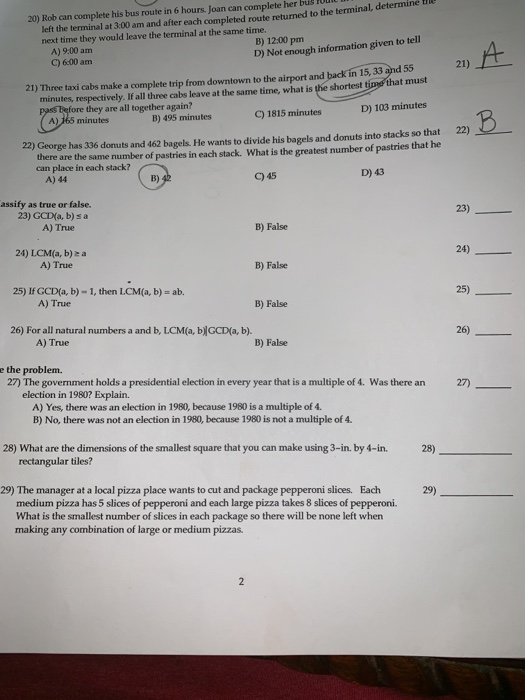 Solved her bus rou left the terminal at 3:00 am and after | Chegg.com