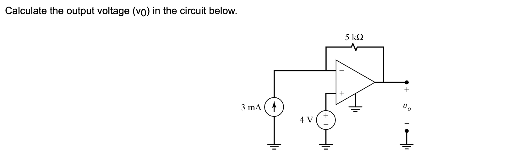 Solved Calculate the output voltage (v0) in the circuit | Chegg.com