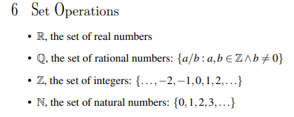 Solved 6 Set Operations • R, the set of real numbers • Q, | Chegg.com