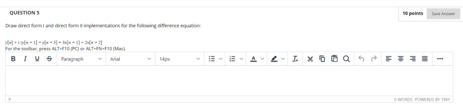 QUESTION 5 10 points Save Answer Draw direct form I | Chegg.com