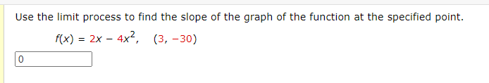 Solved Use the limit process to find the slope of the graph | Chegg.com