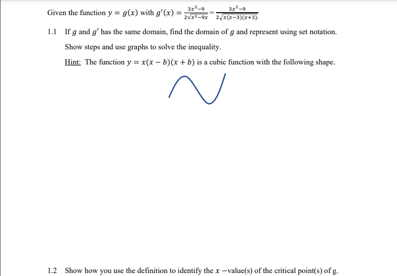 Solved 3x² 9 3x² 9 Given The Function Y G X With G X