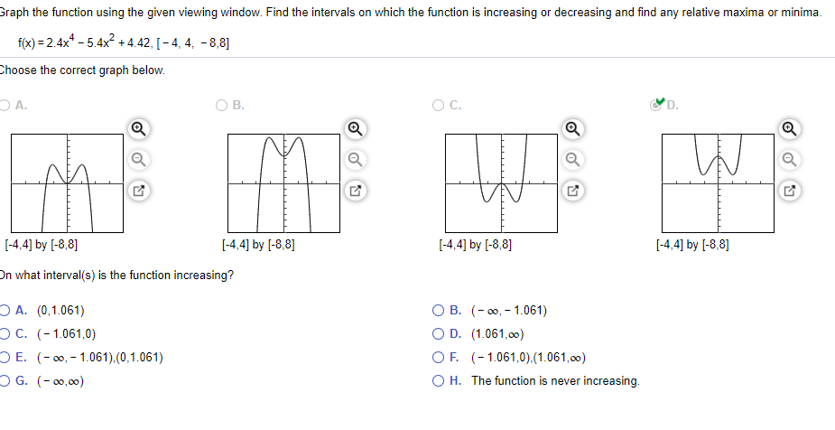 Solved Use a graphing calculator to find the intervals on | Chegg.com