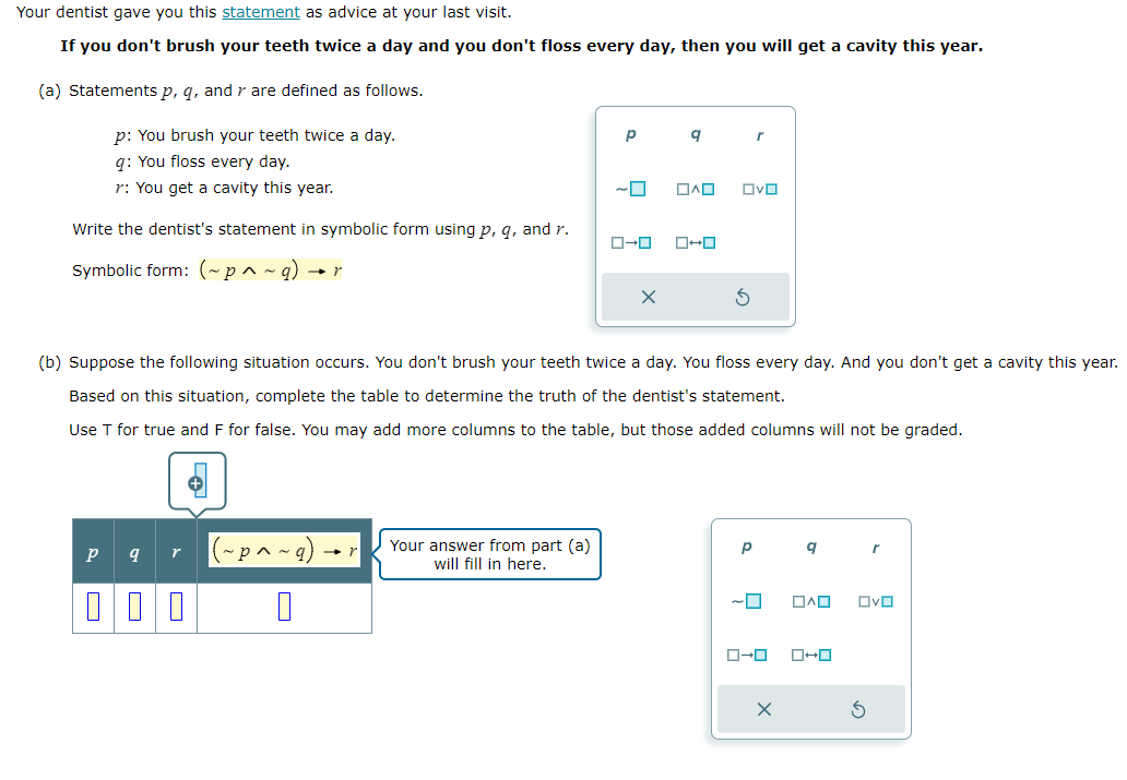 Solved Your dentist gave you this statement as advice at | Chegg.com