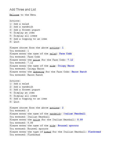 Solved To display or add a topping to a menu item, have the | Chegg.com