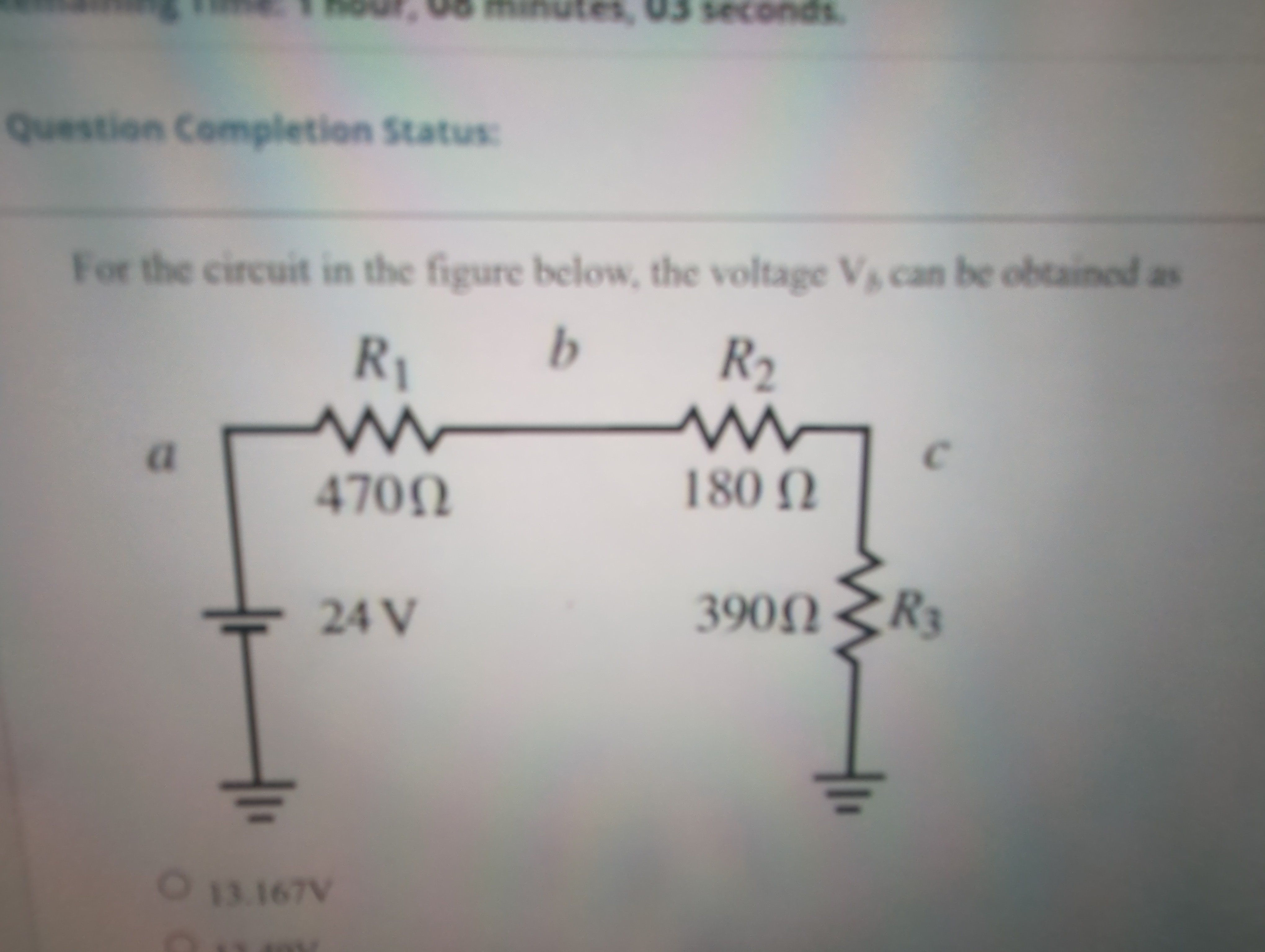 Solved For the circuit in the figure below, the voltage Vb | Chegg.com