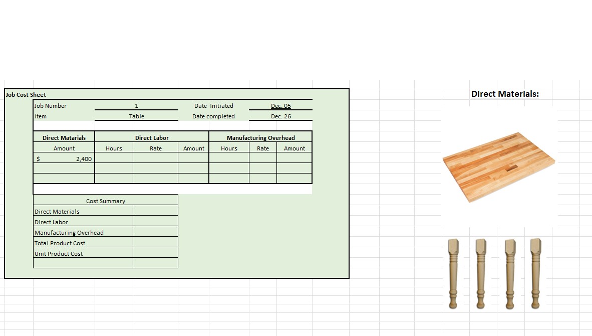 Solved You work for Thunderduck Custom Tables Inc. This is | Chegg.com