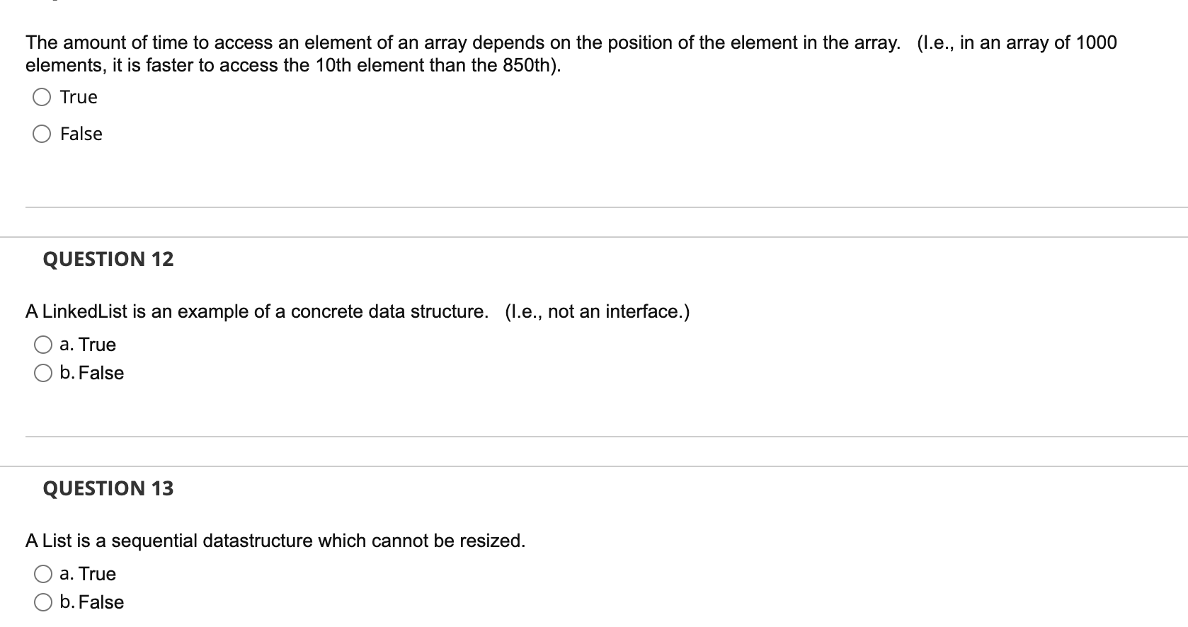 Solved The amount of time to access an element of an array | Chegg.com