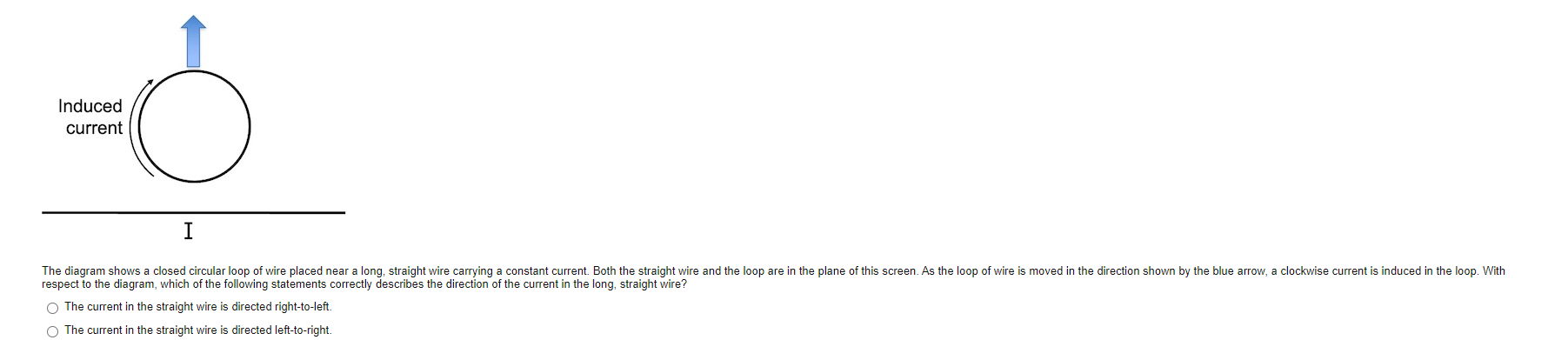 Solved Induced current I The diagram shows a closed circular | Chegg.com