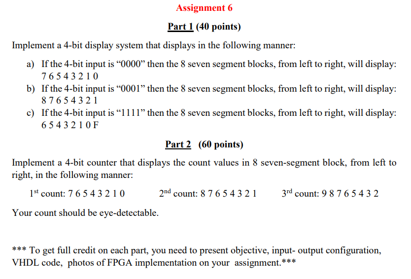 Solved Implement a 4-bit display system that displays in the | Chegg.com
