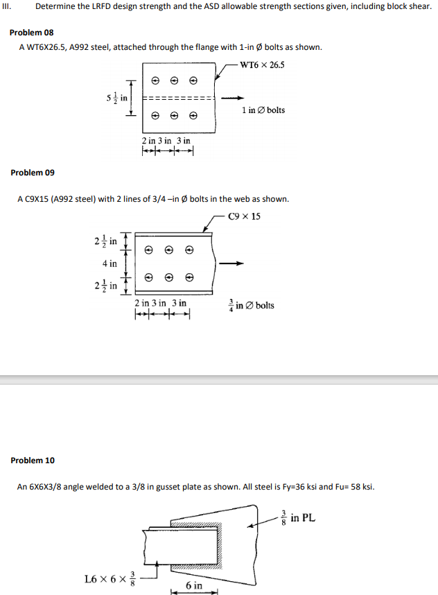 Solved Determine the LRFD design strength and the ASD | Chegg.com