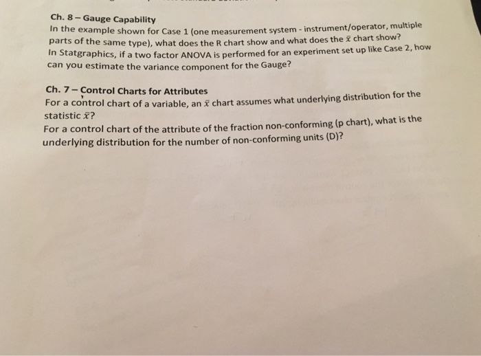Solved Ch. 8-Gauge Capability In the example shown for Case | Chegg.com
