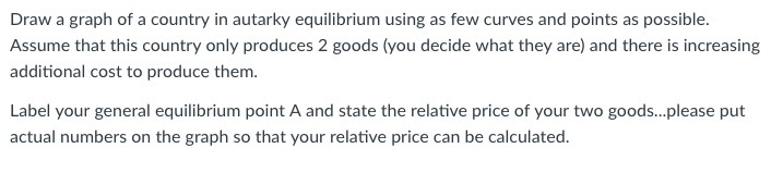 Solved Draw a graph of a country in autarky equilibrium | Chegg.com