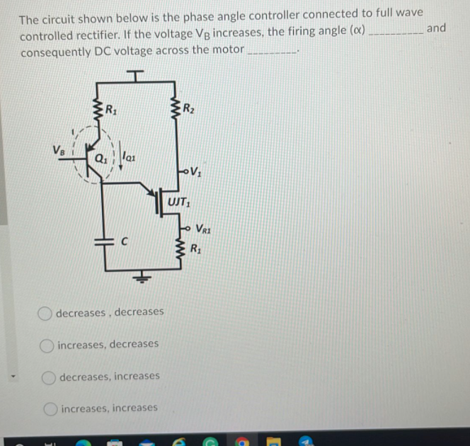 Solved The circuit shown below is the phase angle controller | Chegg.com