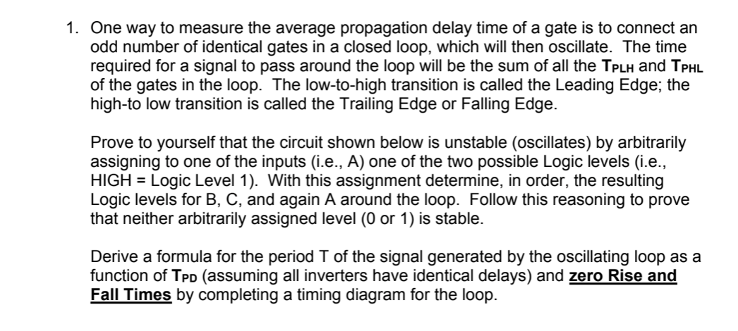 Solved One way to measure the average propagation delay time | Chegg.com
