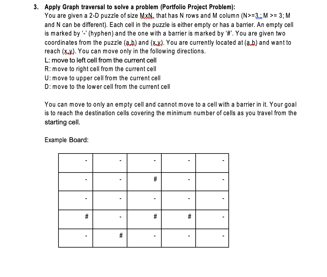 Solved 3. Apply Graph traversal to solve a problem | Chegg.com
