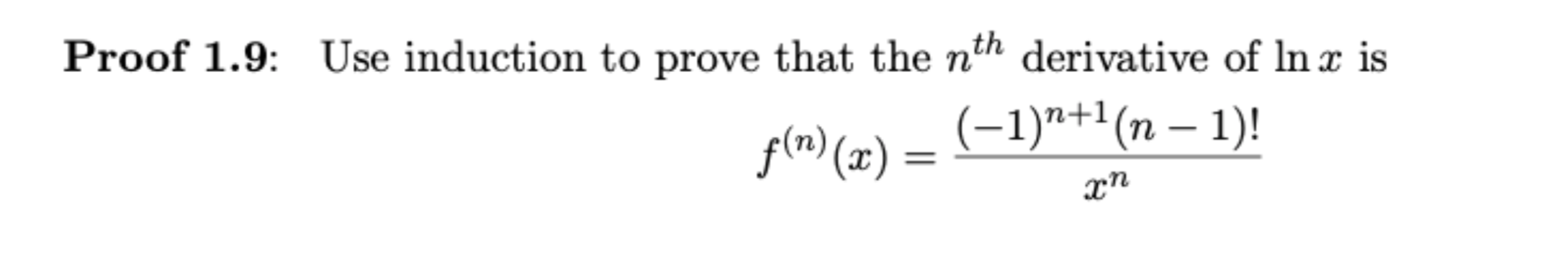 Solved Proof 1.9: Use induction to prove that the nth | Chegg.com