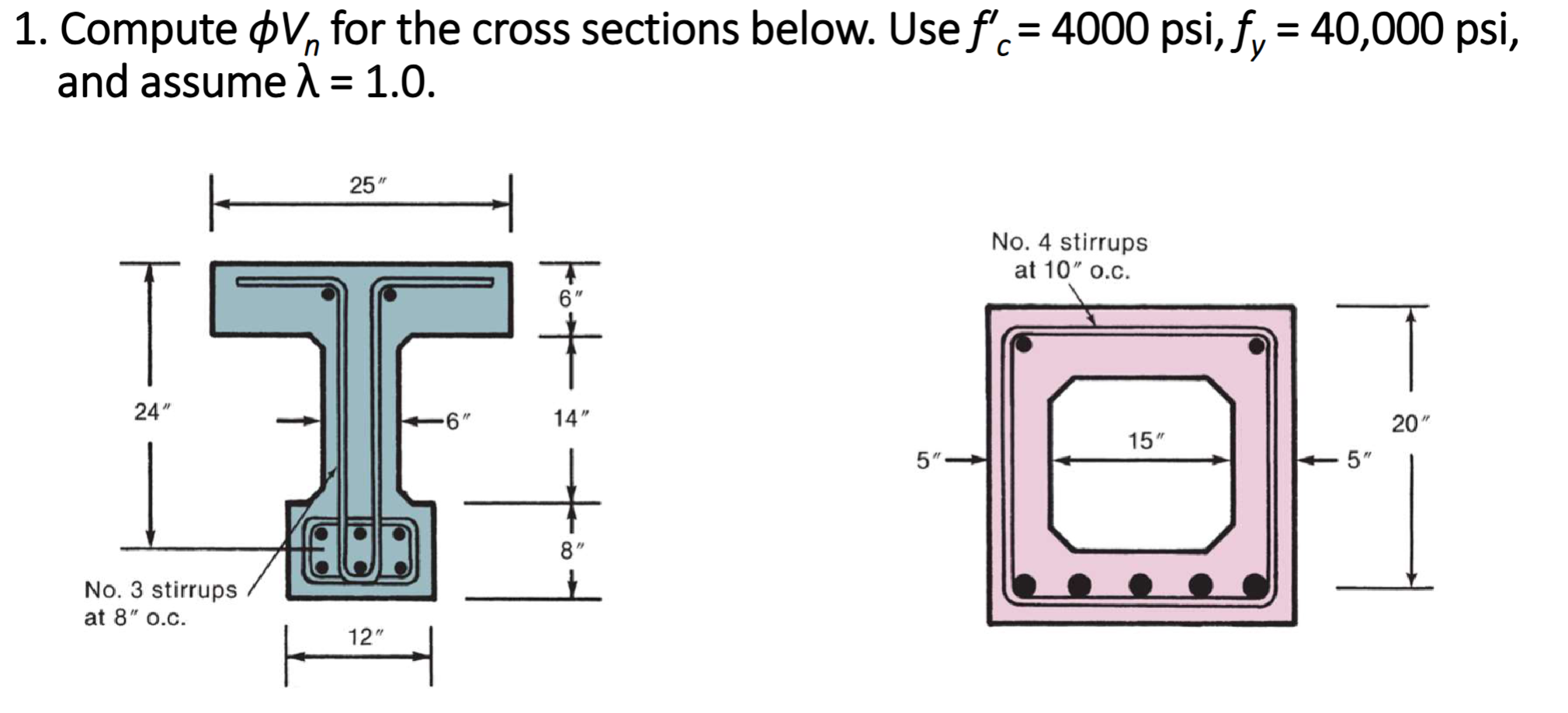 Solved Compute φVn ﻿for the cross sections below. Use | Chegg.com