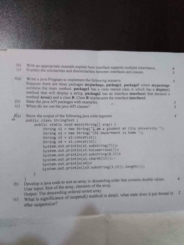 Solved (b) (c) With an appropriate example explain how | Chegg.com