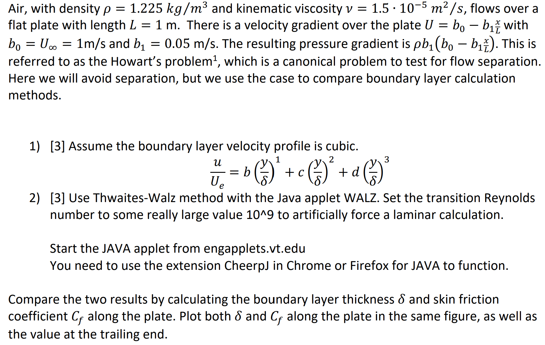 Solved Boundary layer theory. Knowledge of fluid mechanics | Chegg.com