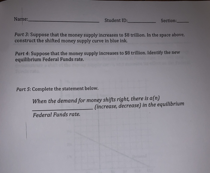 Solved Name: Student ID: Section: MONEY, BANKS, AND THE | Chegg.com Solved Name: Student ID: Section: MONEY, BANKS, AND THE | Chegg.com