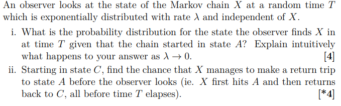 Consider the continuous time Markov chain X = (Xt)t>o | Chegg.com