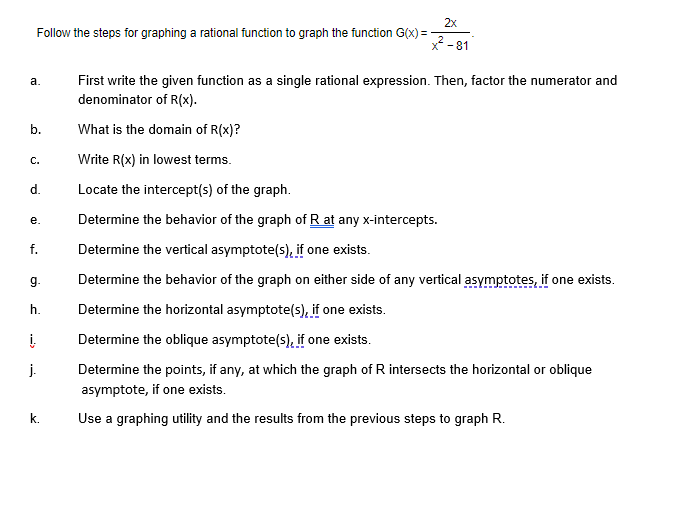 Solved Follow the steps for graphing a rational function to | Chegg.com