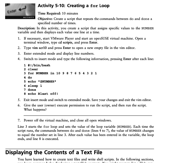 Solved Enter ACTIVITY Activity 5-10: Creating a for Loop | Chegg.com