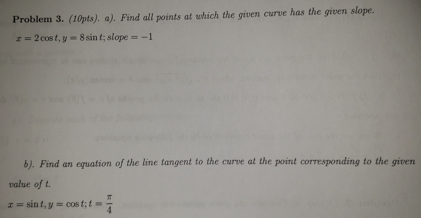 Solved Problem 3. (10pts). a). Find all points at which the | Chegg.com