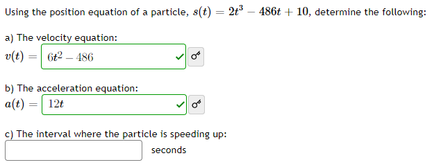 Solved Using the position equation of a particle, s(t) 2+3 – | Chegg.com