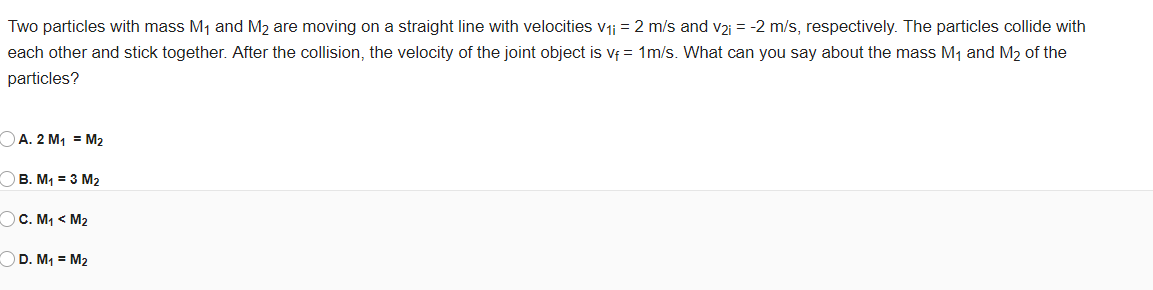 Solved Two particles with mass M1 and M2 are moving on a | Chegg.com