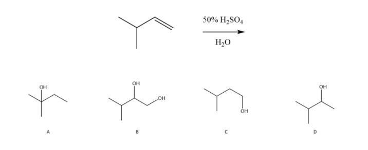 Solved А NaOH Heated KOH Reagent Reapeut Product 1 Hgso/H.O | Chegg.com