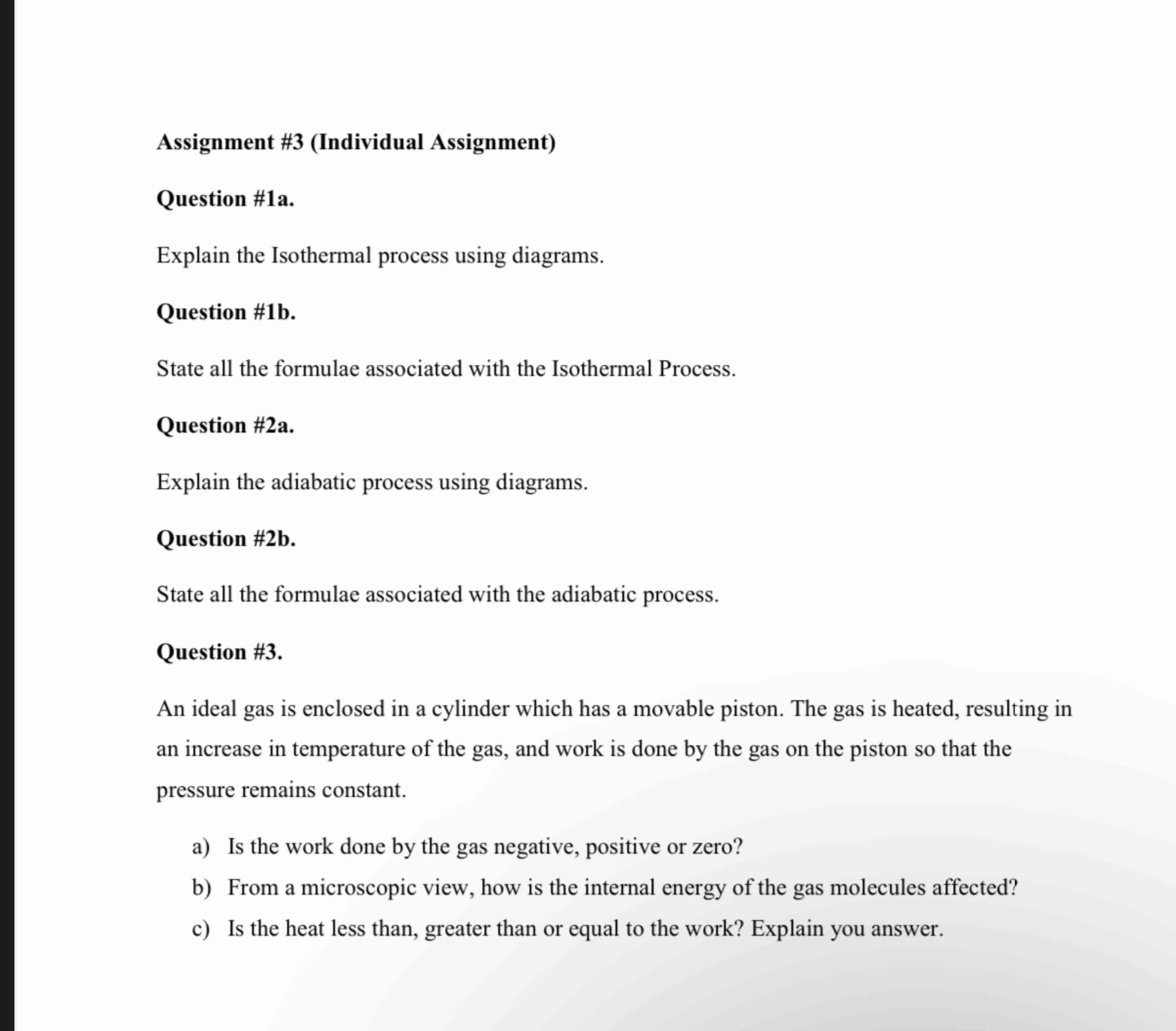 Solved Assignment \#3 (Individual Assignment)Question | Chegg.com
