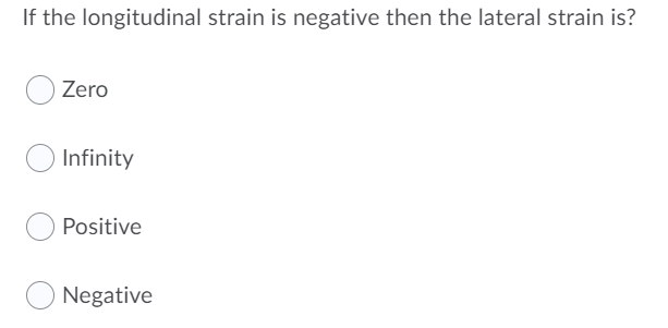 Solved If the longitudinal strain is negative then the | Chegg.com