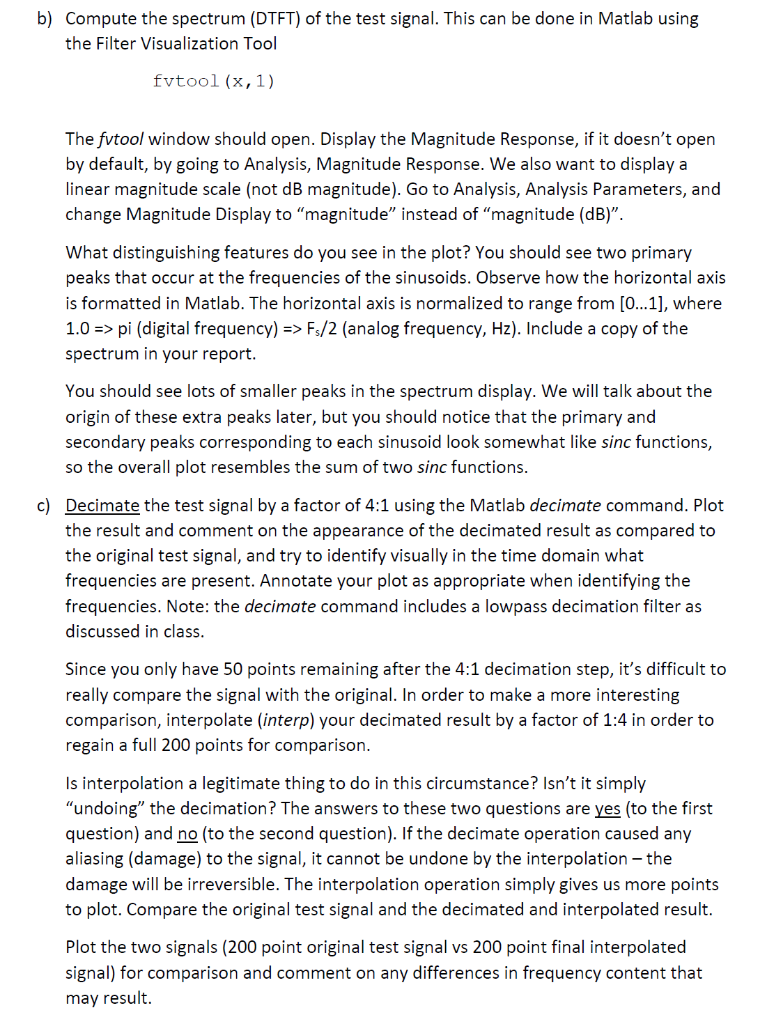 Matlab Assignment #3 Sampling Rate Conversion | Chegg.com
