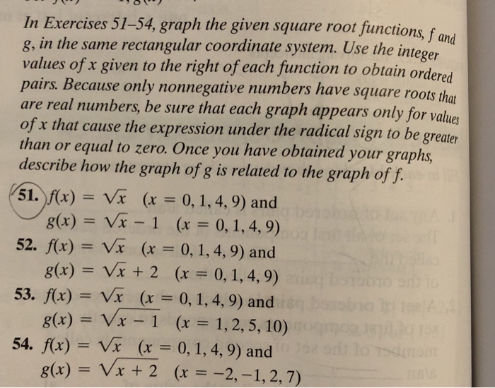 Solved In Exercises 51-54, graph the given square root | Chegg.com