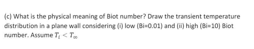 Solved (c) What is the physical meaning of Biot number? Draw | Chegg.com