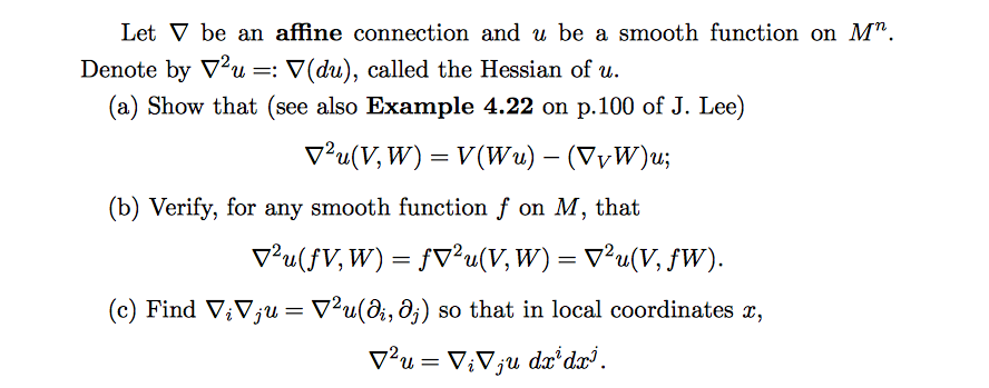 Let V be an affine connection and u be a smooth | Chegg.com