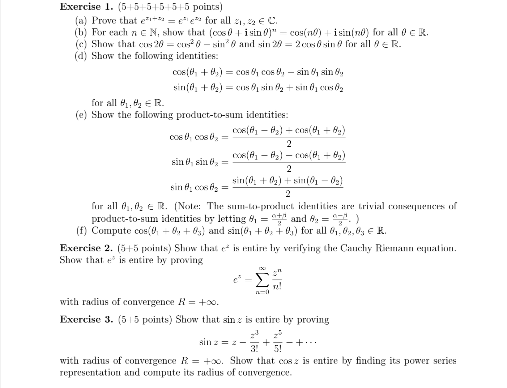 Solved Exercise 1. (5+5+5+5+5+5 points ) (a) Prove that | Chegg.com