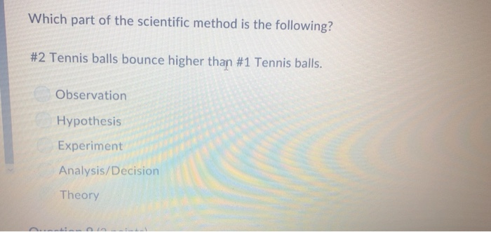 Solved Which part of the scientific method is the following? | Chegg.com
