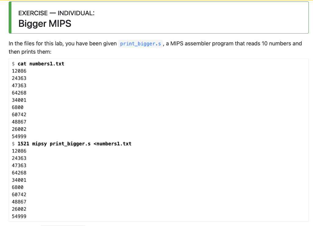Solved In the files for this lab, you have been given a MIPS | Chegg.com