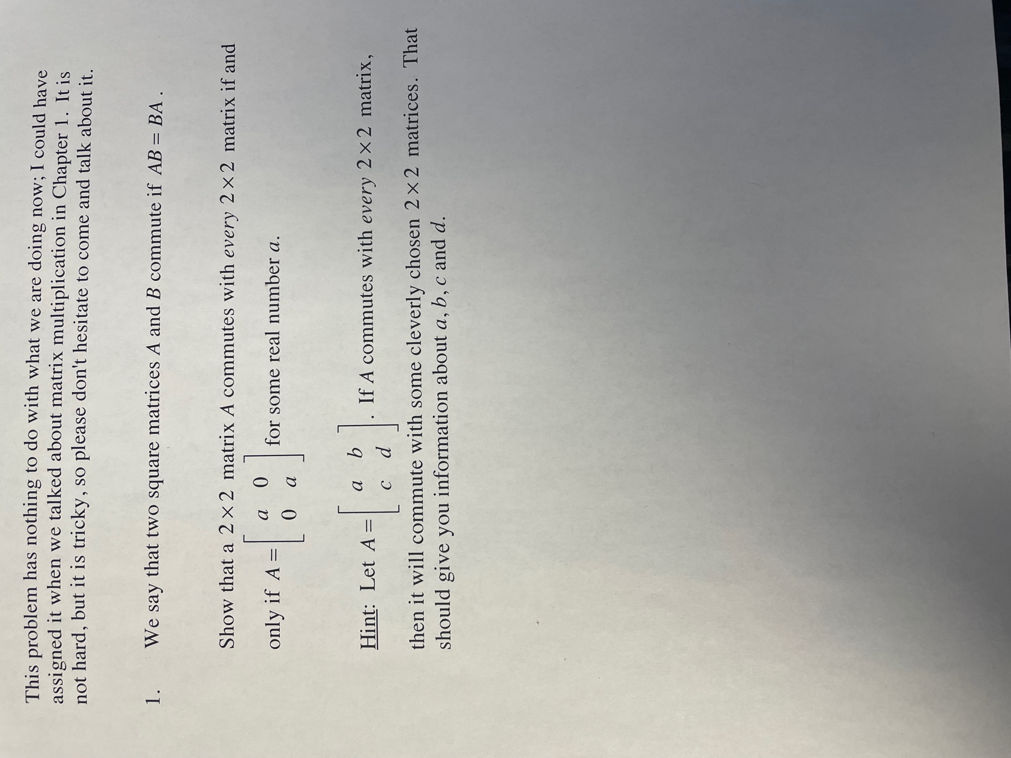 Solved This problem has nothing to do with what we are doing | Chegg.com