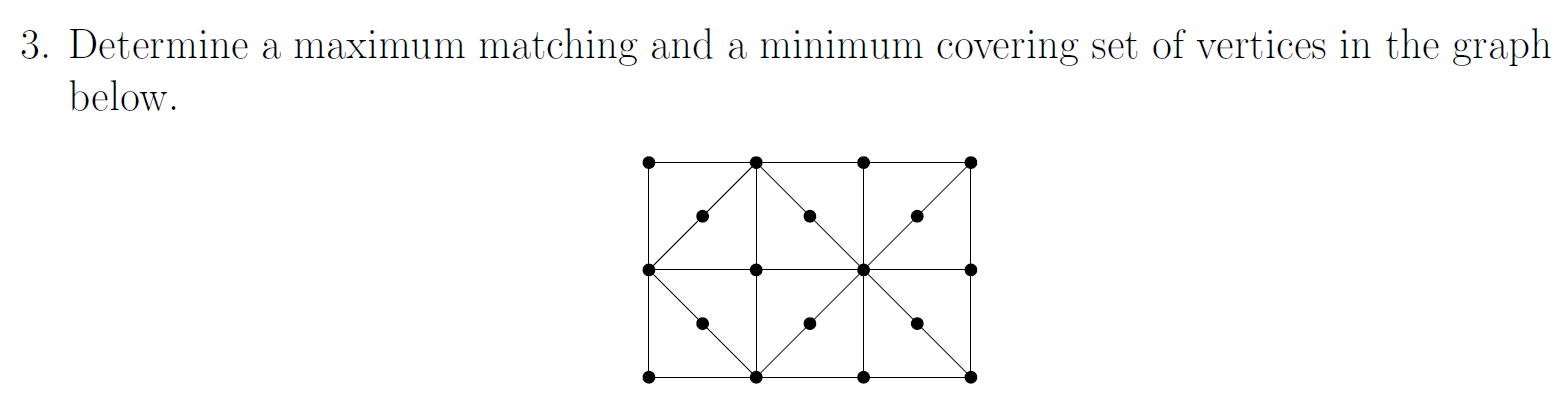 Solved 3. Determine a maximum matching and a minimum | Chegg.com