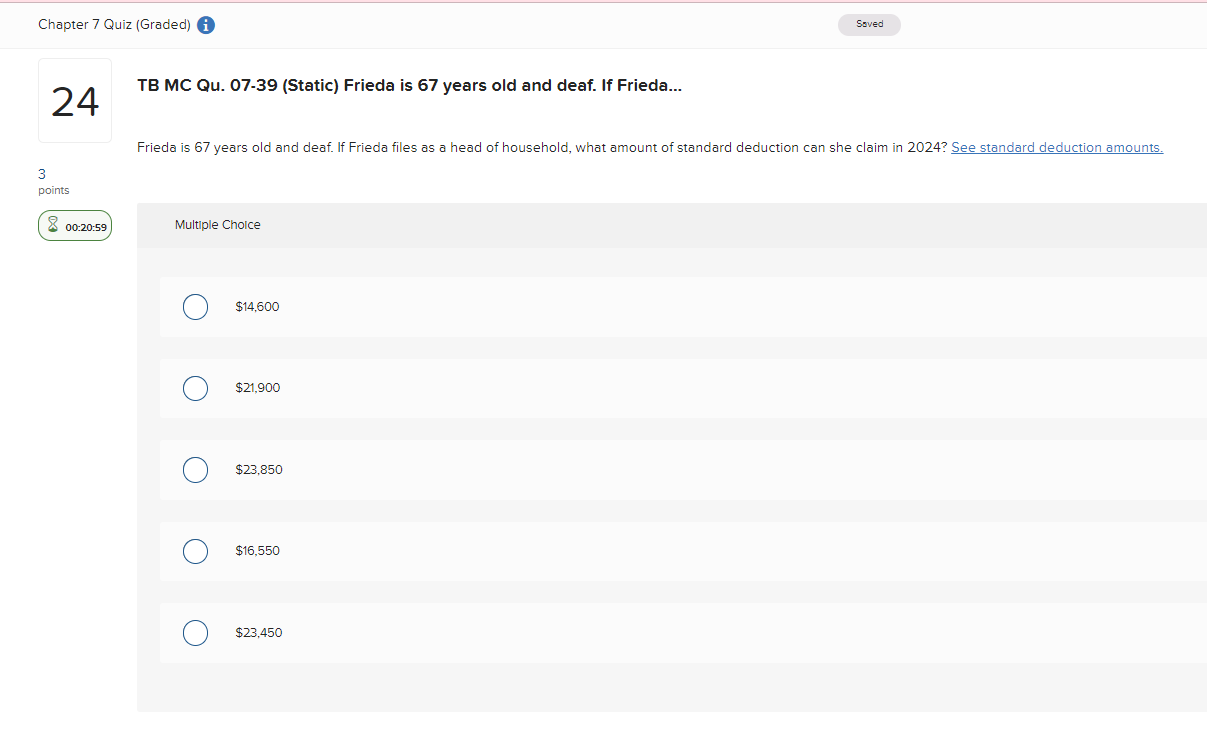 Solved TB MC Qu. 07-39 (Static) ﻿Frieda is 67 ﻿years old and | Chegg.com