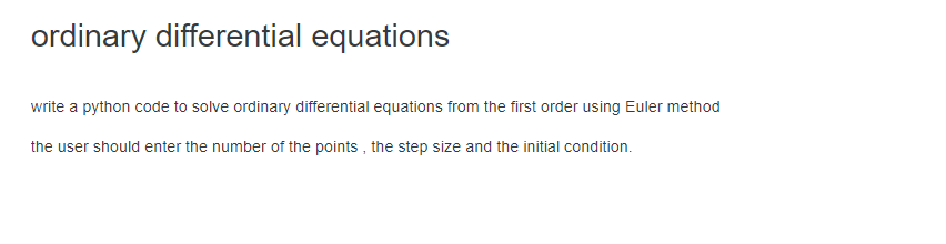Solved ordinary differential equations write a python code | Chegg.com