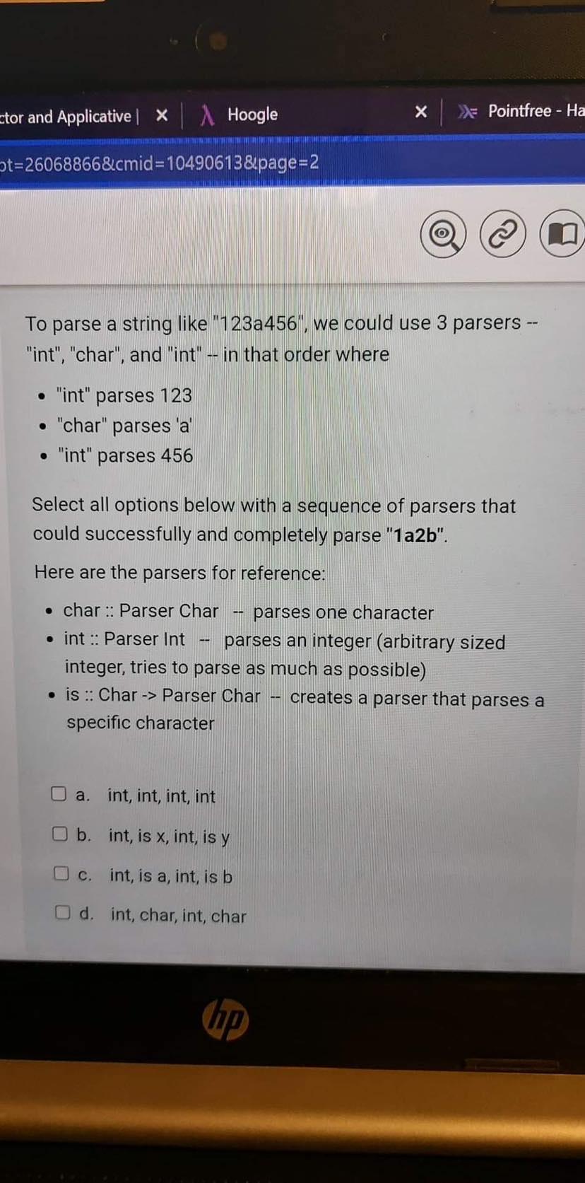 Solved To parse a string like " 123a456 ", we could use 3 | Chegg.com