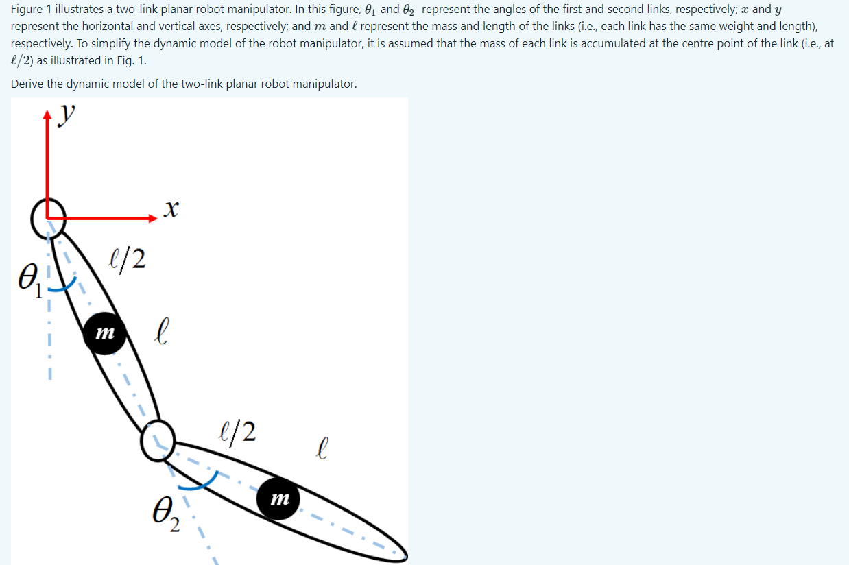 Solved Figure 1 illustrates a two-link planar robot | Chegg.com