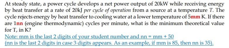 Solved At steady state, a power cycle develops a net power | Chegg.com