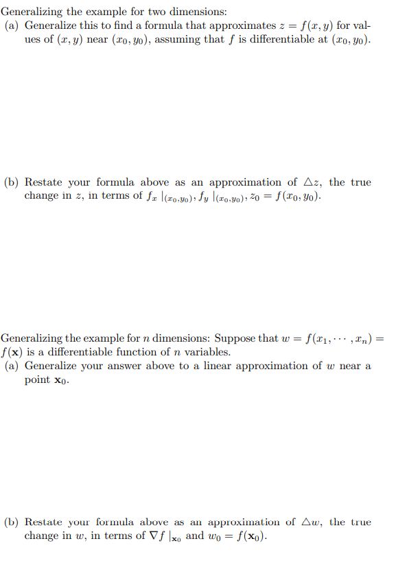 Solved Generalizing the example for two dimensions: (a) | Chegg.com