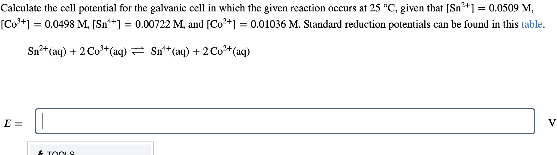 Solved Calculate the cell potential for the galvanic cell in | Chegg.com